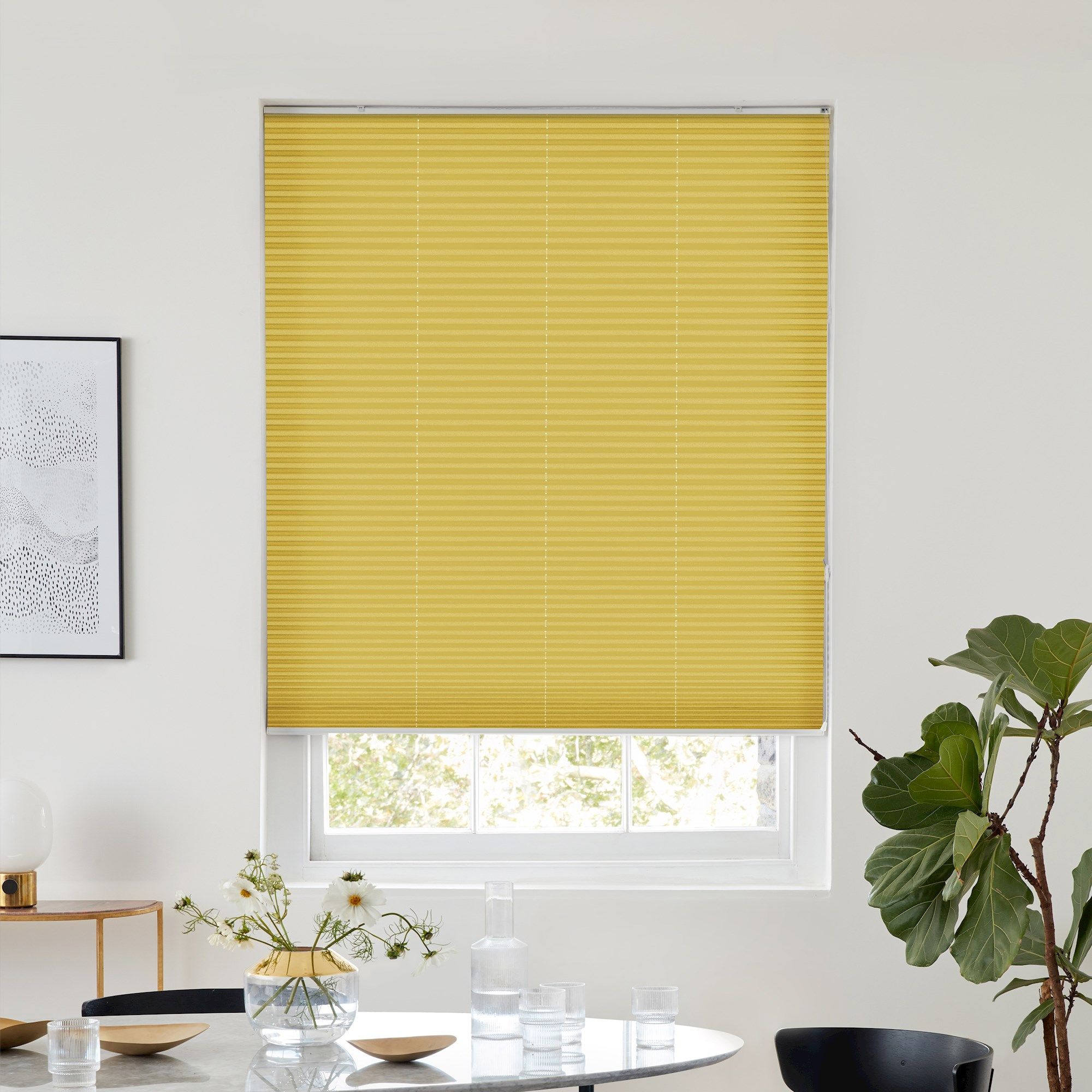 ThermaShade Blackout Yellow Pleated Blind Hillarys