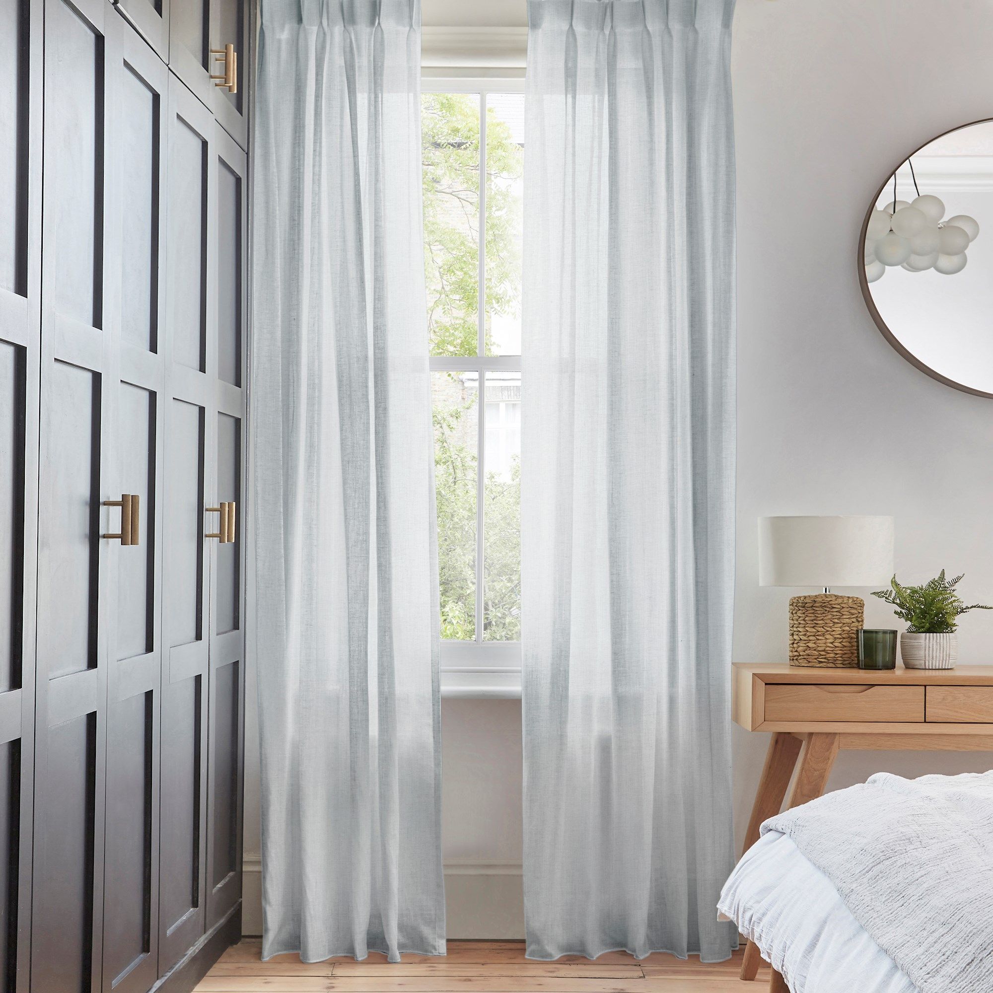 Echo Silver Voile Curtain | Hillarys