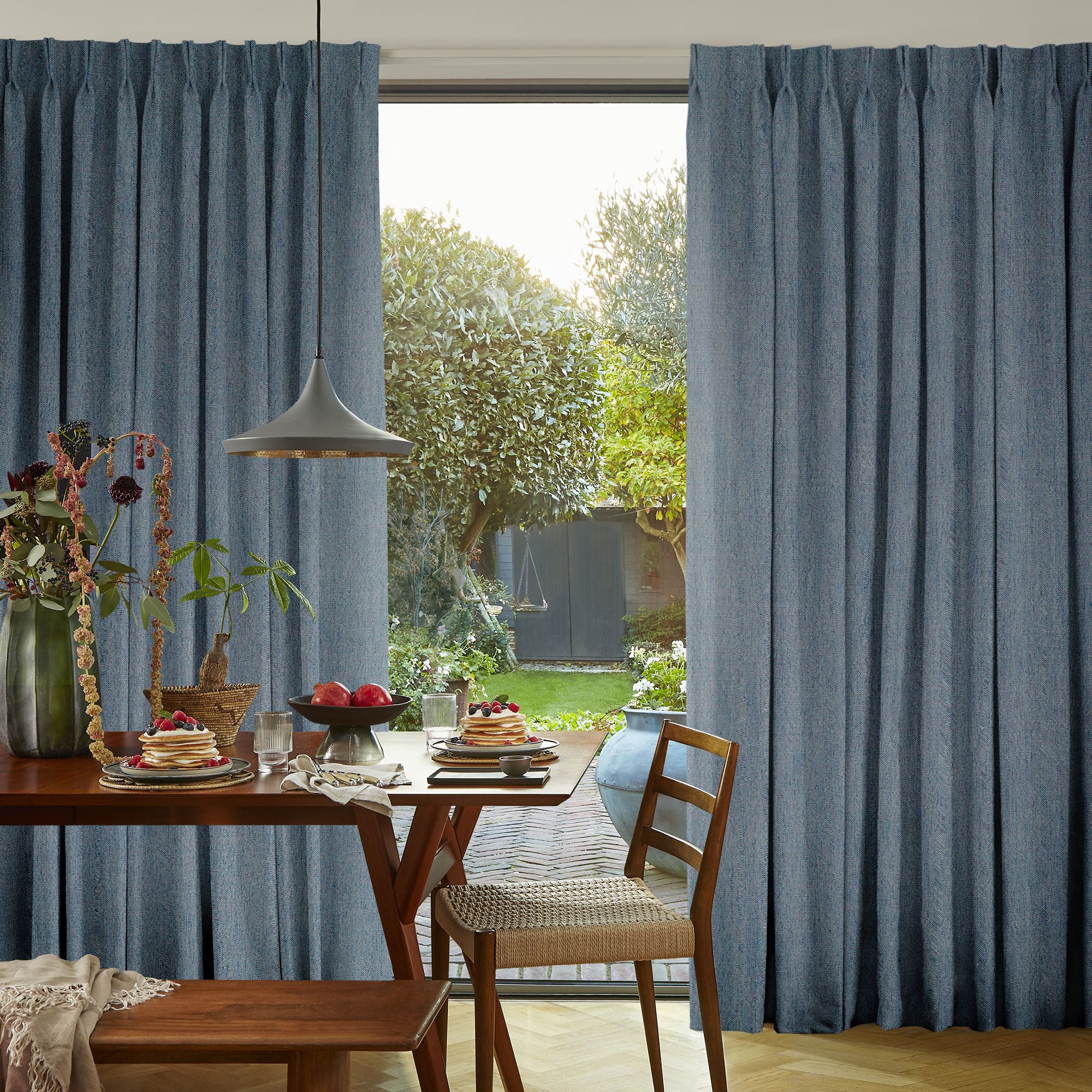 Blue curtains store